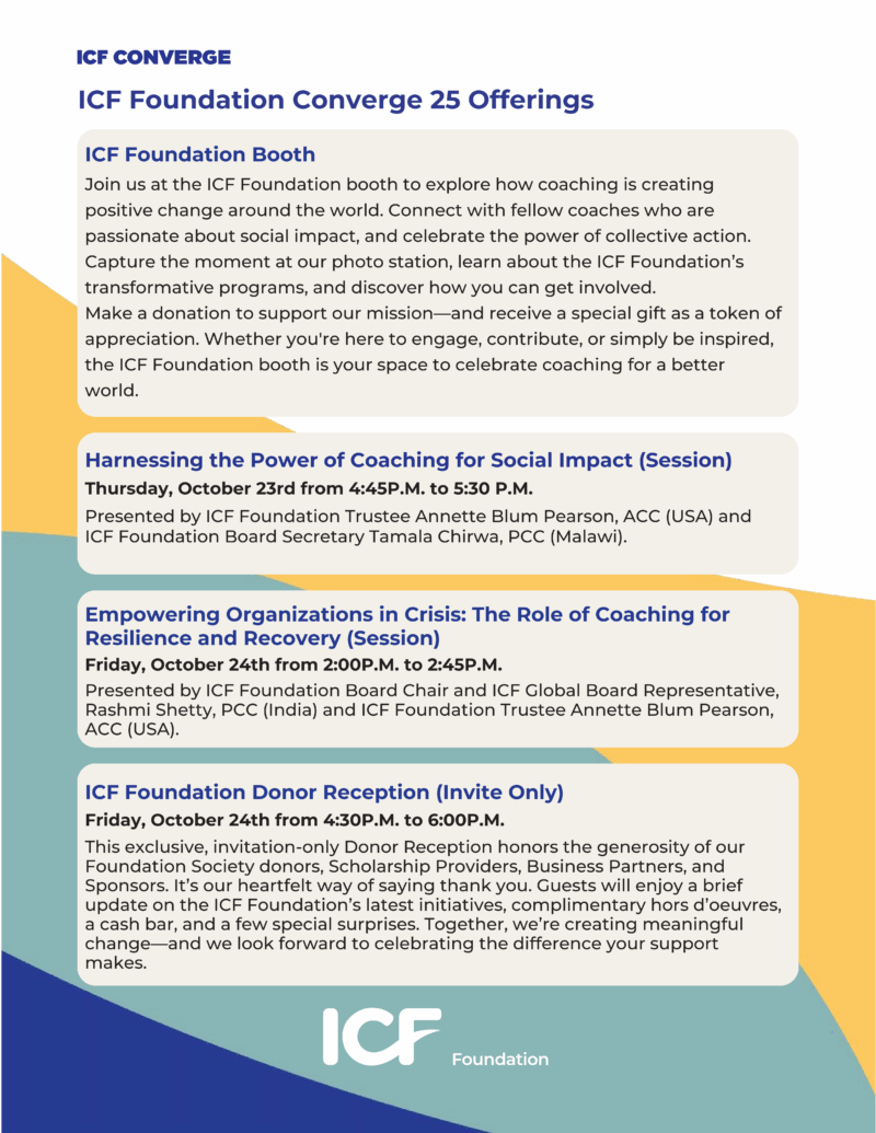 Join the ICF Foundation at Converge 25! - ICF Foundation